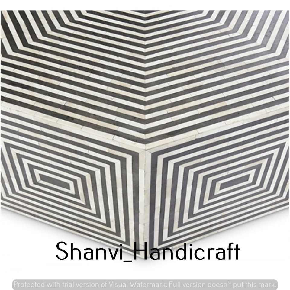 Handcrafted wooden antique bone inlay coffee table for living room ...