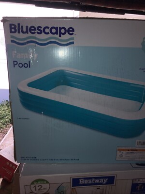 Bluescape Blue 10 ft Family Inflatable Swimming Pool, Age 6 & up ...