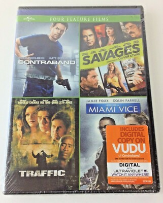 Universal 4 Feature Films 1 DVD - Contraband, Savages, Traffic, Miami ...