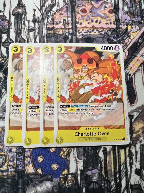 One Piece TCG Charlotte Oven OP03-105 UC Play Set (x4 Cards) | eBay ...