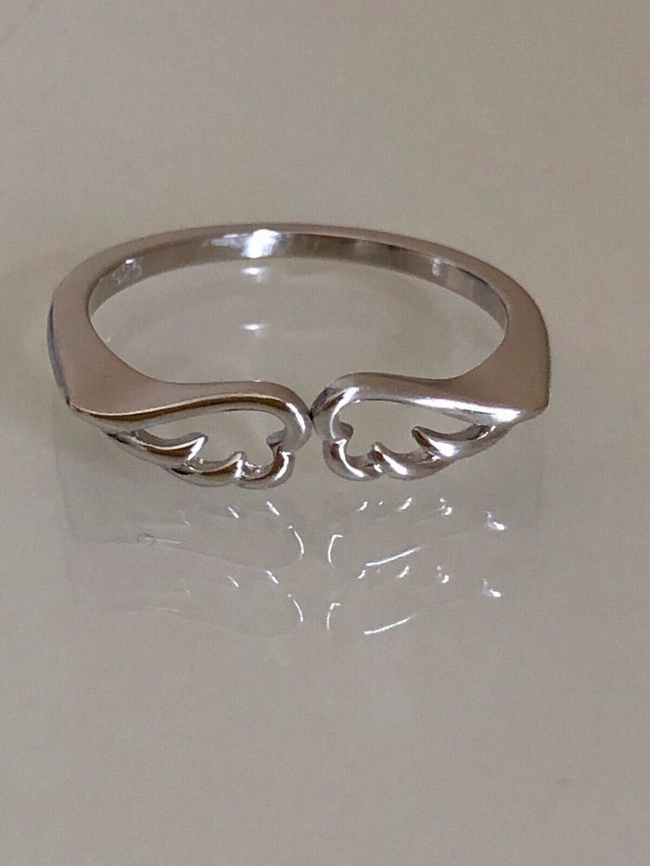 Genuine 925 Sterling Silver Angel Wings Ring All Sizes UK | eBay UK
