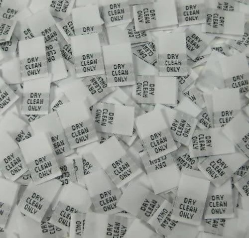 500 PCS WHITE WOVEN FOLDED SEWING FOLDED CLOTHING CARE LABEL - DRY ...