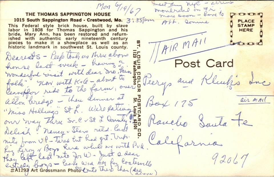 Thomas Sappington House Museum St. Louis County Missouri Crestwood ...