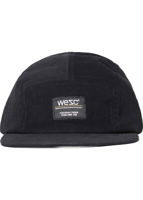 WESC Black Ribbed Corduroy Newsboy Hat With Adjustable Closure - NEW ...