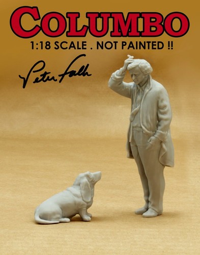 1:18 FIGURINES COLUMBO et DOG. PETER FALK NON PEINT !! MINICHAMPS ...
