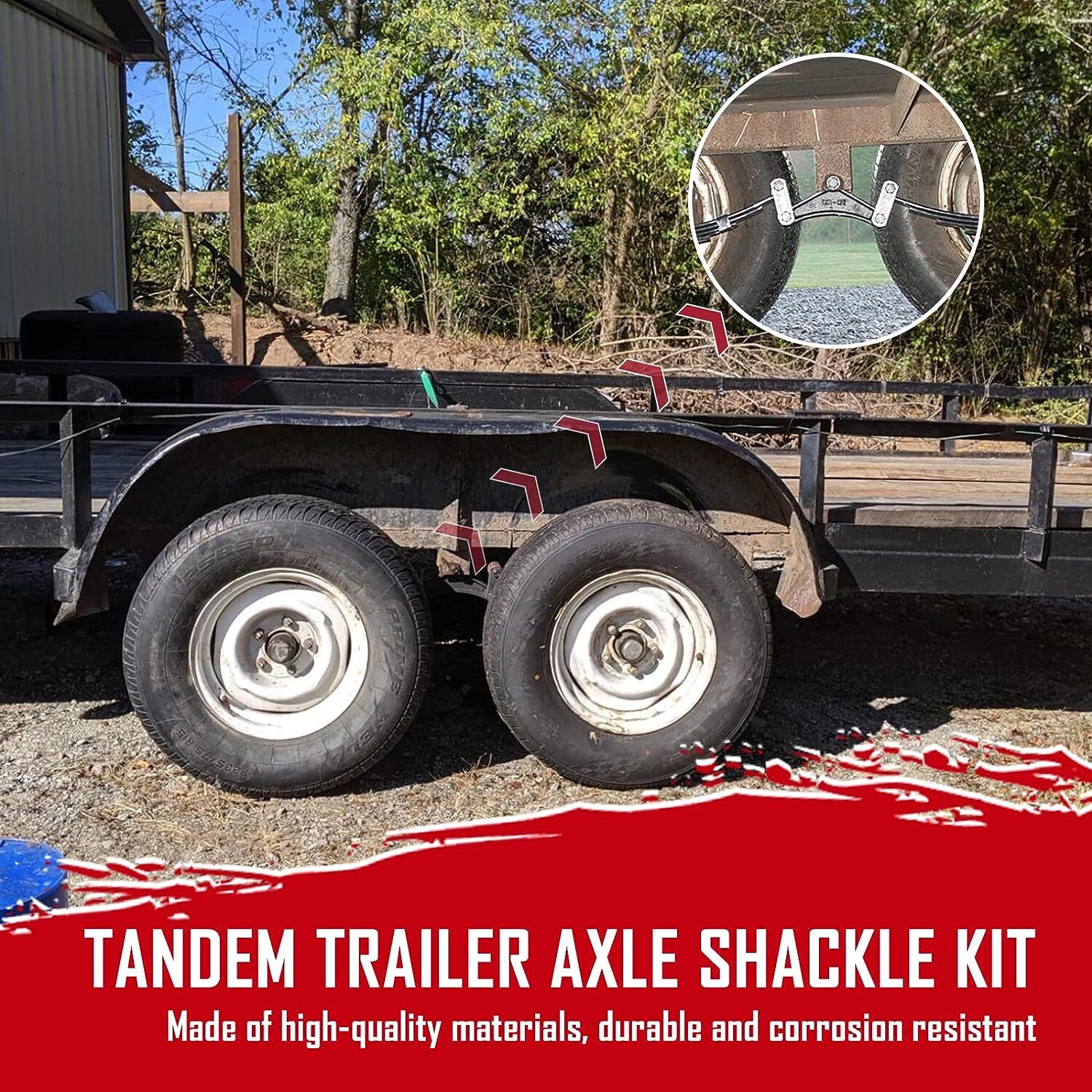 Heavy Duty Steel Tandem Trailer Axle Shackle Kit for Double Eye Spring ...