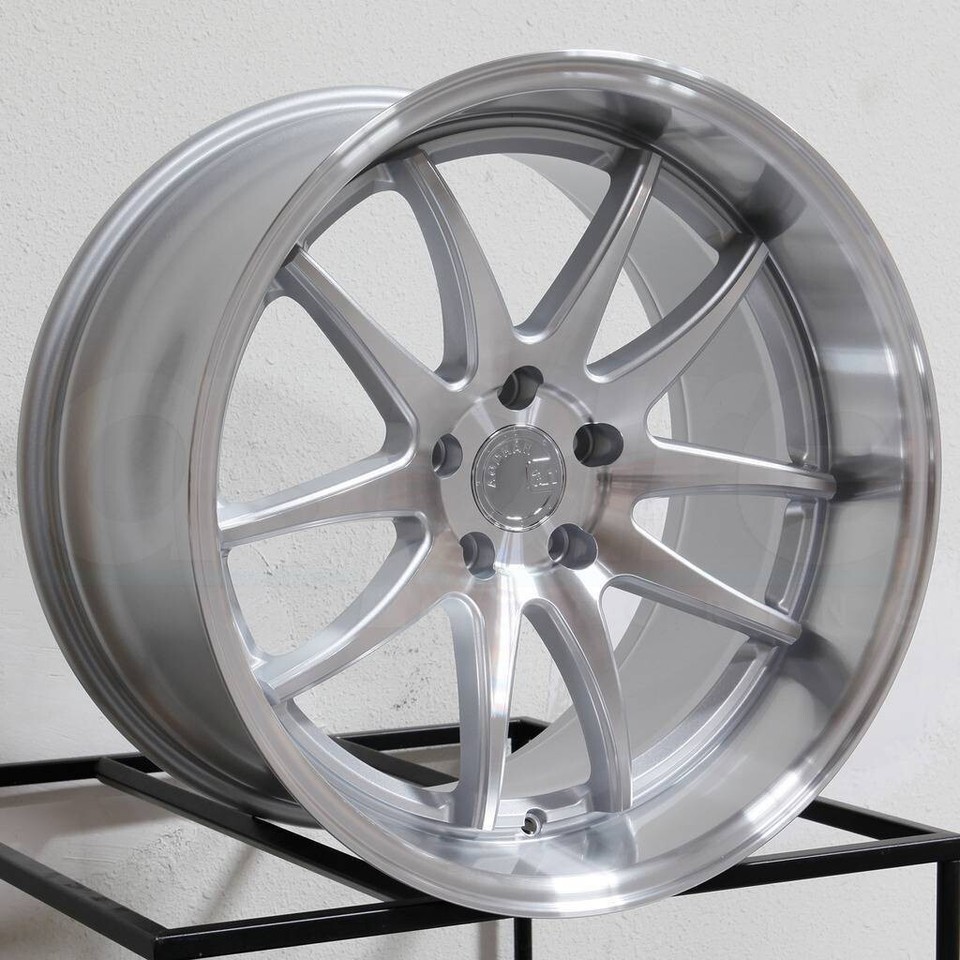 18" AODHAN DS02 Wheels 18x9.5 / 18x10.5 5x114.3 +15 Silver Machined ...