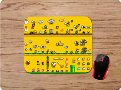 SUPER MARIO BROS WORLD ART 1 CUSTOM DESK MAT MOUSE PAD MAT HOME SCHOOL ...