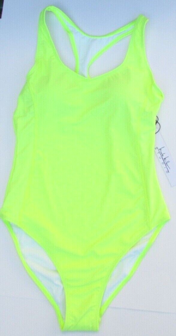 Nicole Miller Studio Safety Yellow 1pc Racerback Swimsuit NMOP-121 Size ...