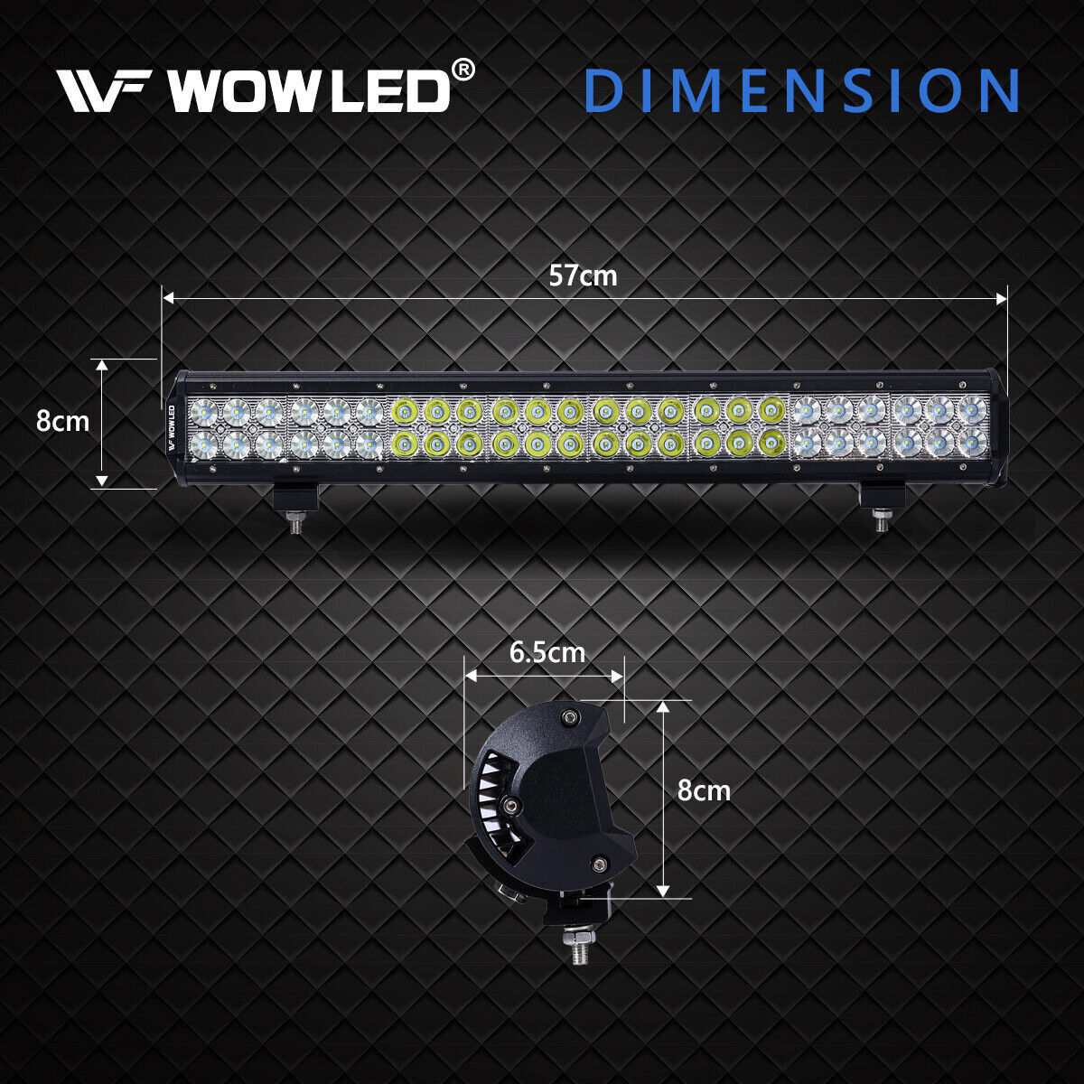 WOWLED 22'' CREE LED Combo Offroad Driving Work Light Bar ATV Truck 4X4 ...