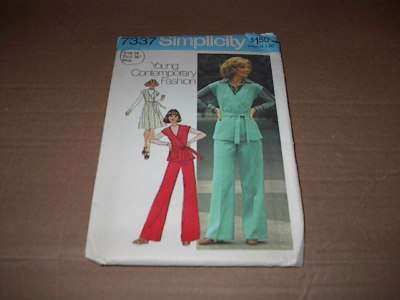 Vtg Simplicity Pattern 7337 Misses' Front-Wrap Jumper or Top and Pants ...