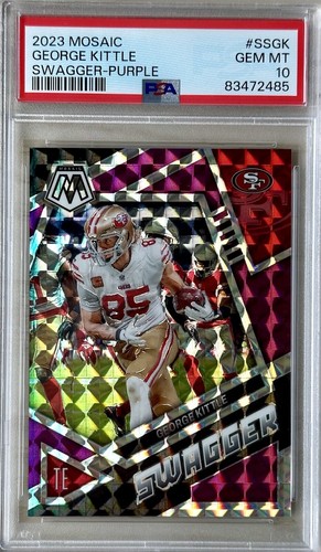 2023 Panini Mosaic George Kittle Swagger Purple SS-GK /49 PSA 10 Gem ...