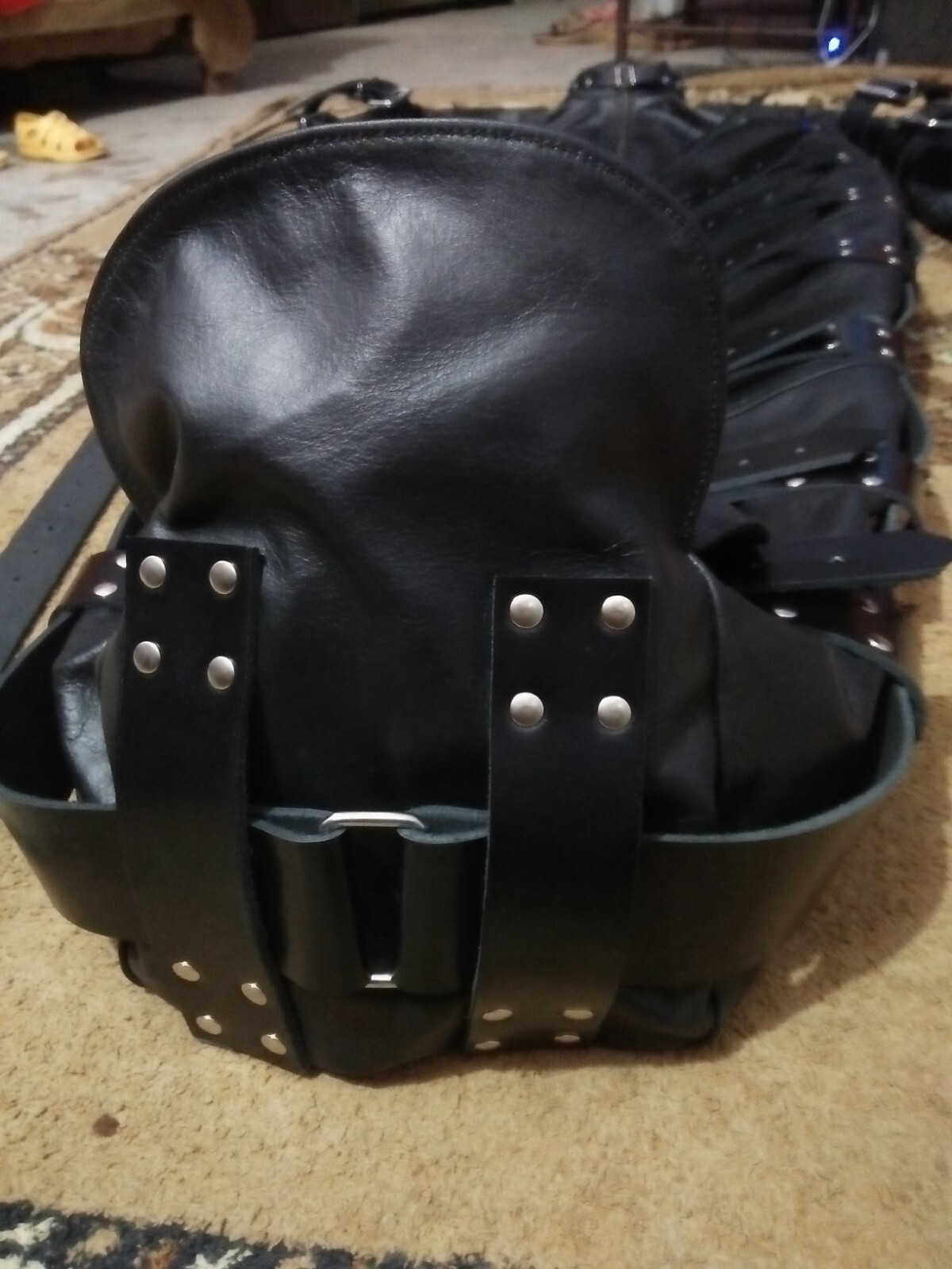 STRONG HEAVY DUTY GENUINE LEATHER BONDAGE STRAIGHT BINDER SLEEP SACK ...