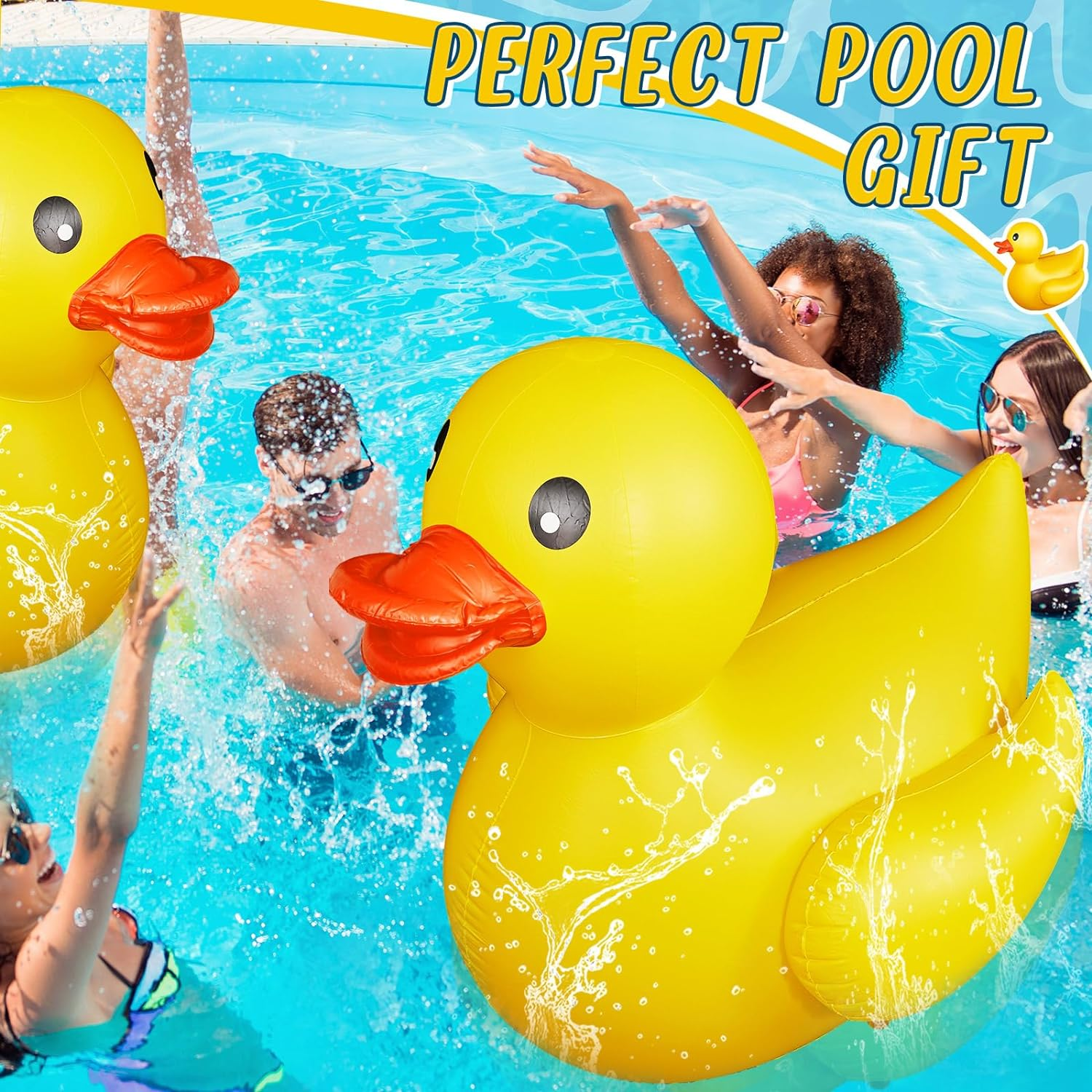Giant 5ft Inflatable Duck Pool Float - Perfect for Summer Parties ...