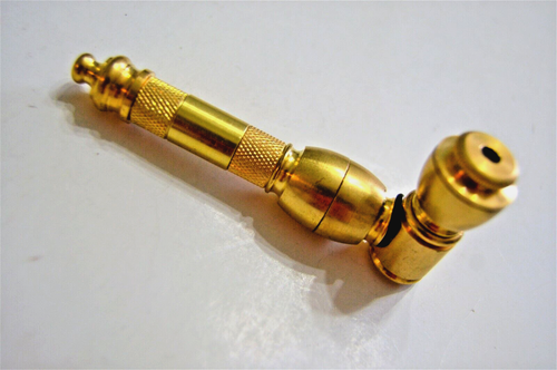 4" Metal Tobacco Smoking Brass Chamber Pipe Collectible Pipe American ...