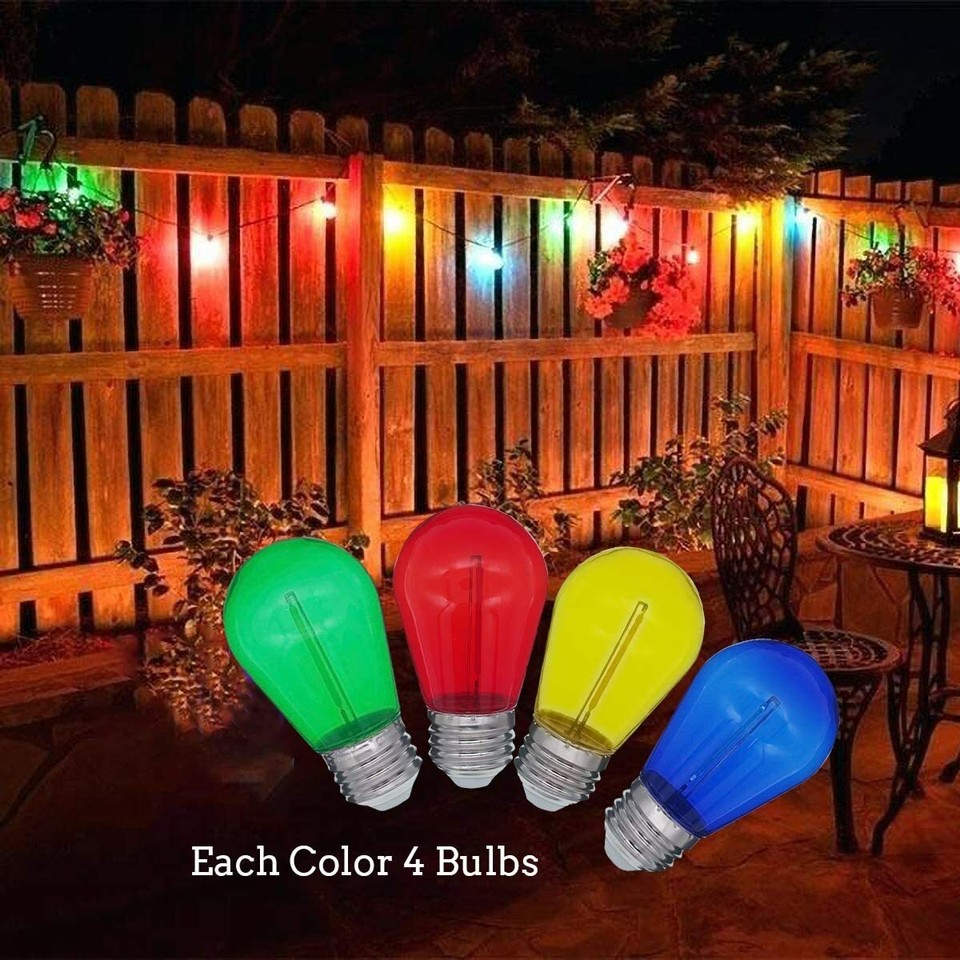 Colored String LED Light Bulbs Replacement Bulbs for String Lights 1W ...
