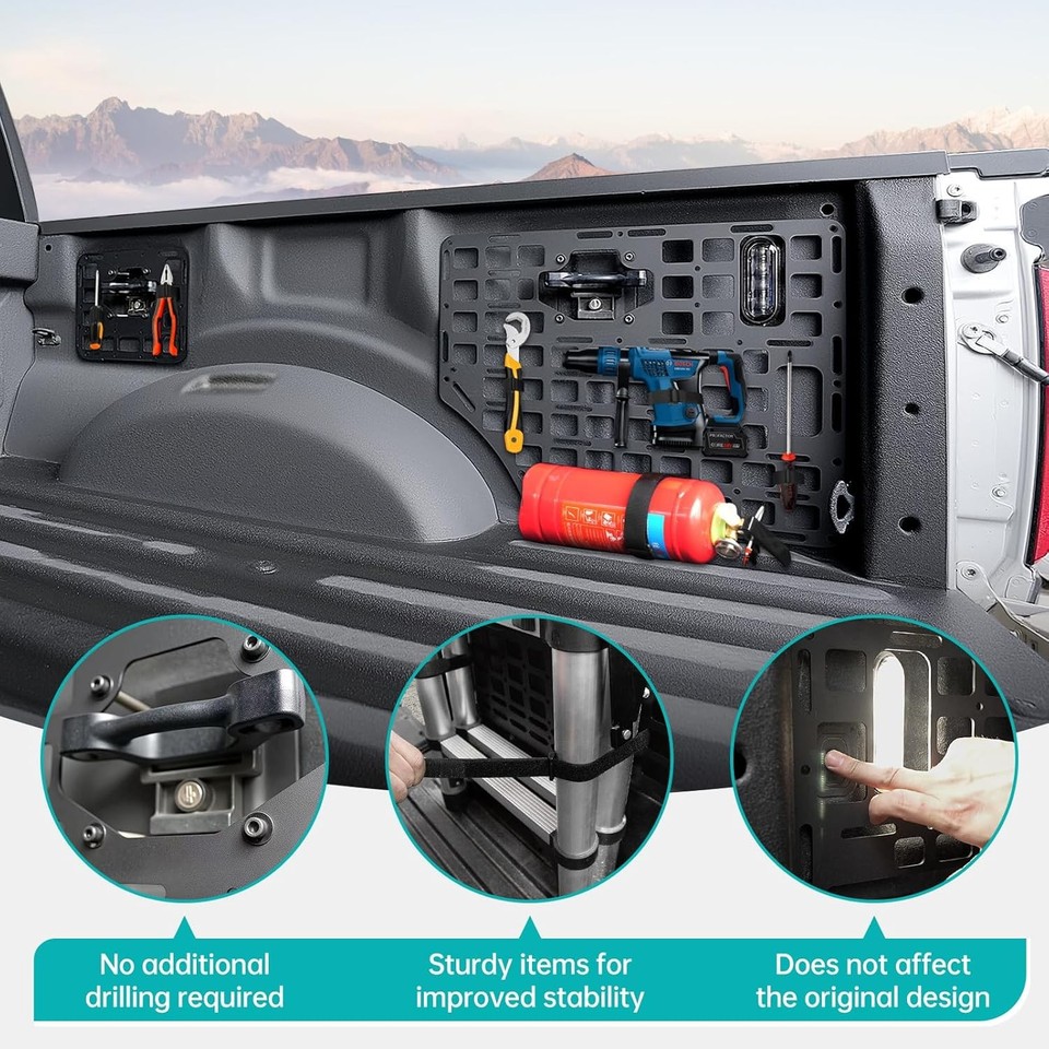 Side Truck Bed Molle Panel Rack System Trunk Carrier Frame For Ford ...