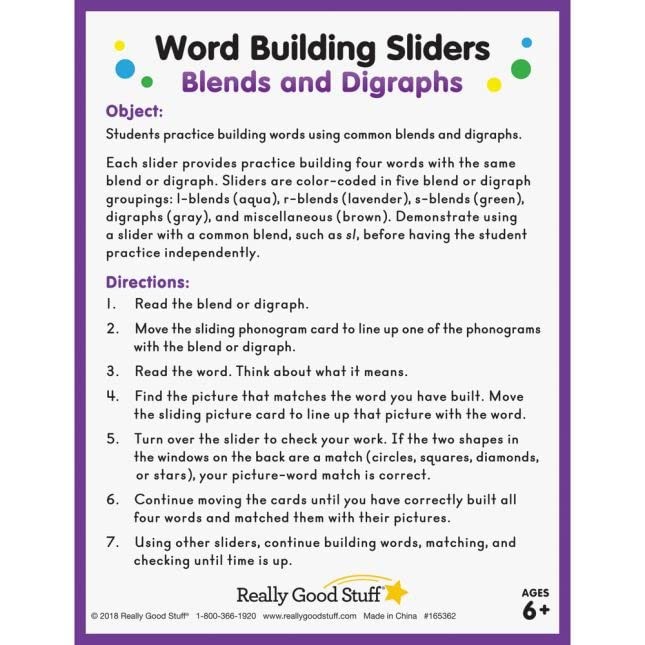 Word Building Sliders - Blends and Digraphs - Set of 27 l Phonics l ELA ...