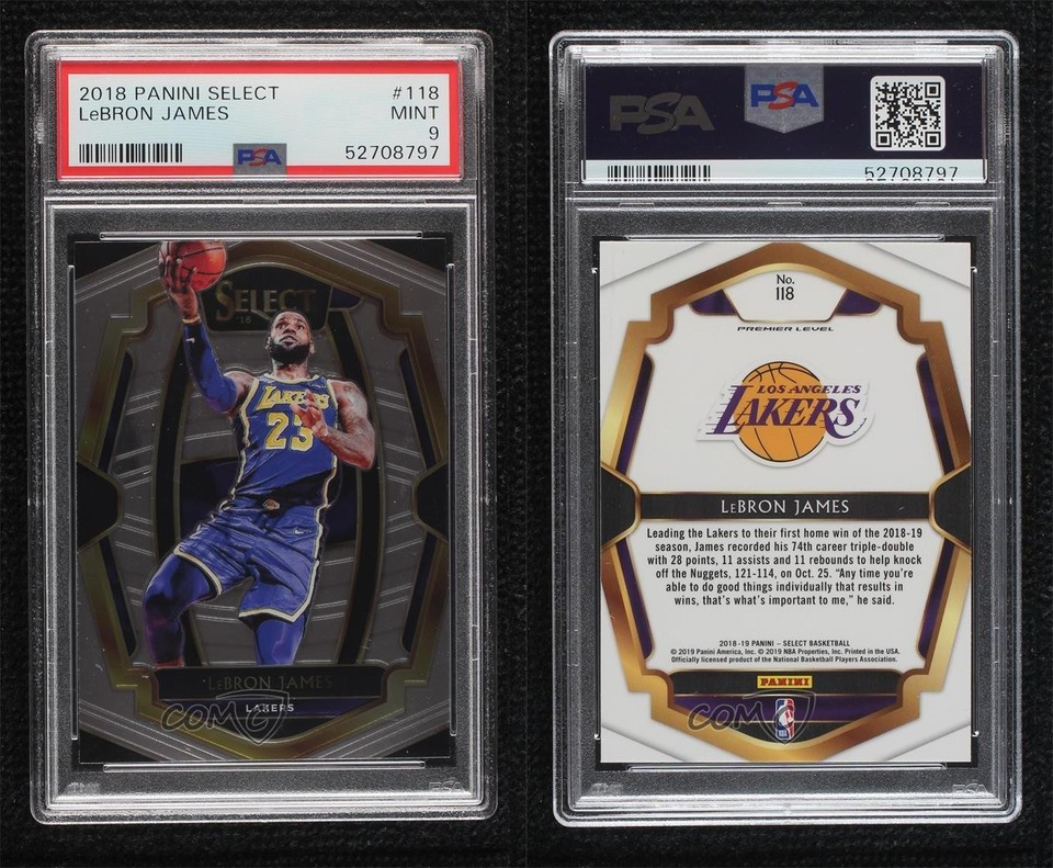 2018-19 Panini Select Premier Level LeBron James #118 PSA 9 MINT 9l4 | eBay
