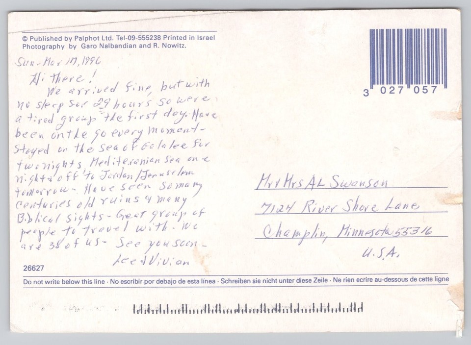 Vintage Greetings from the Holy Land Multi-View Postcard Palphot Ltd ...