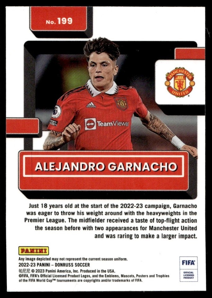 2022 Donruss Optic Alejandro Garnacho../// Rookie Manchester United ...