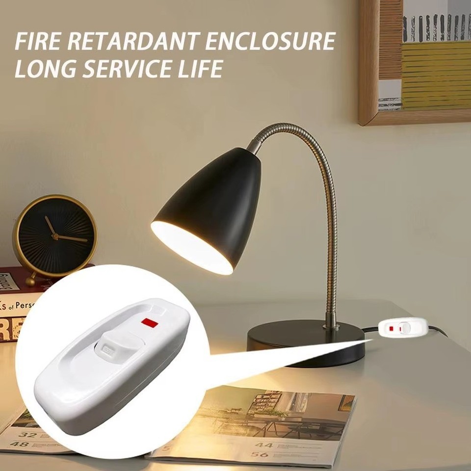 250V 10A Inline ON/OFF Button Table Lamps Desk Light Cord Cable Switch ...