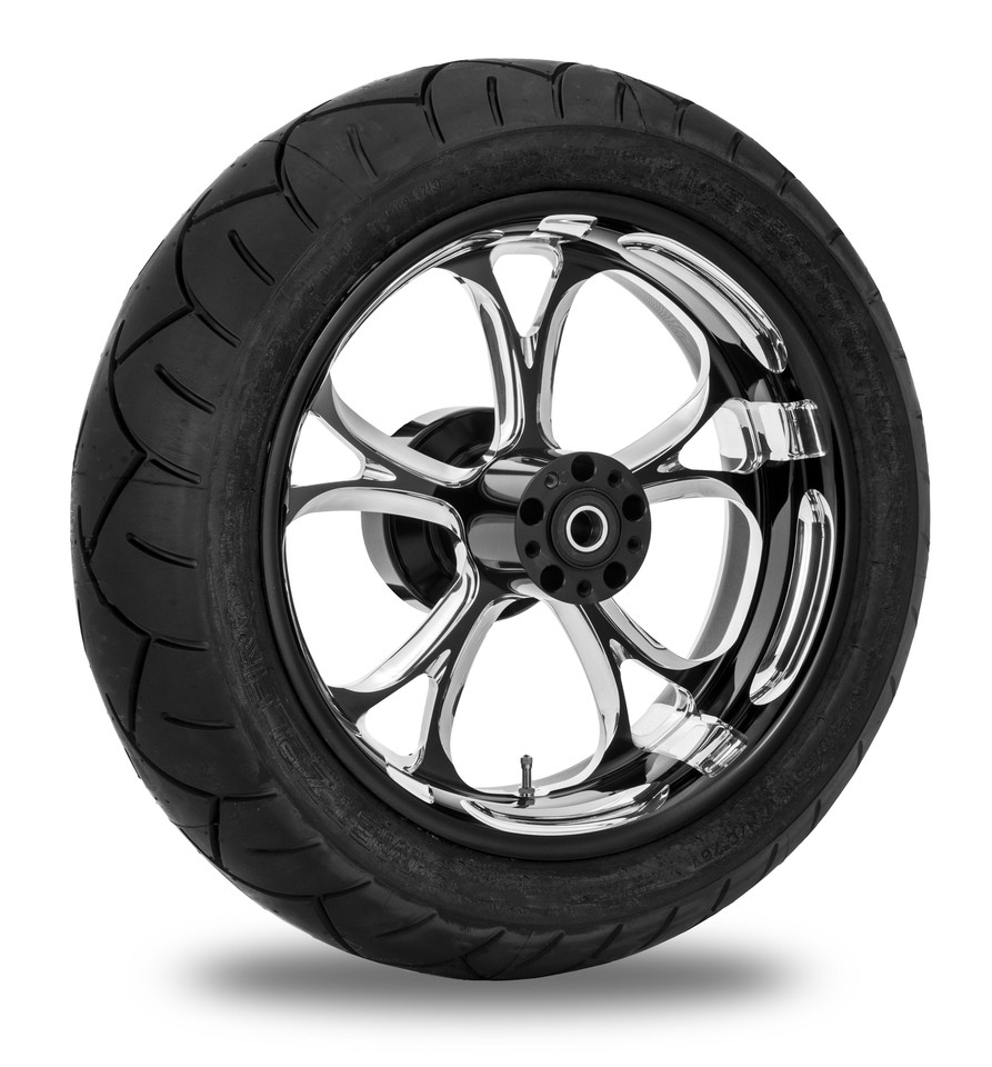 Performance Machine 17" Rear Black Wrath Wheel 200 Tire Package Harley ...