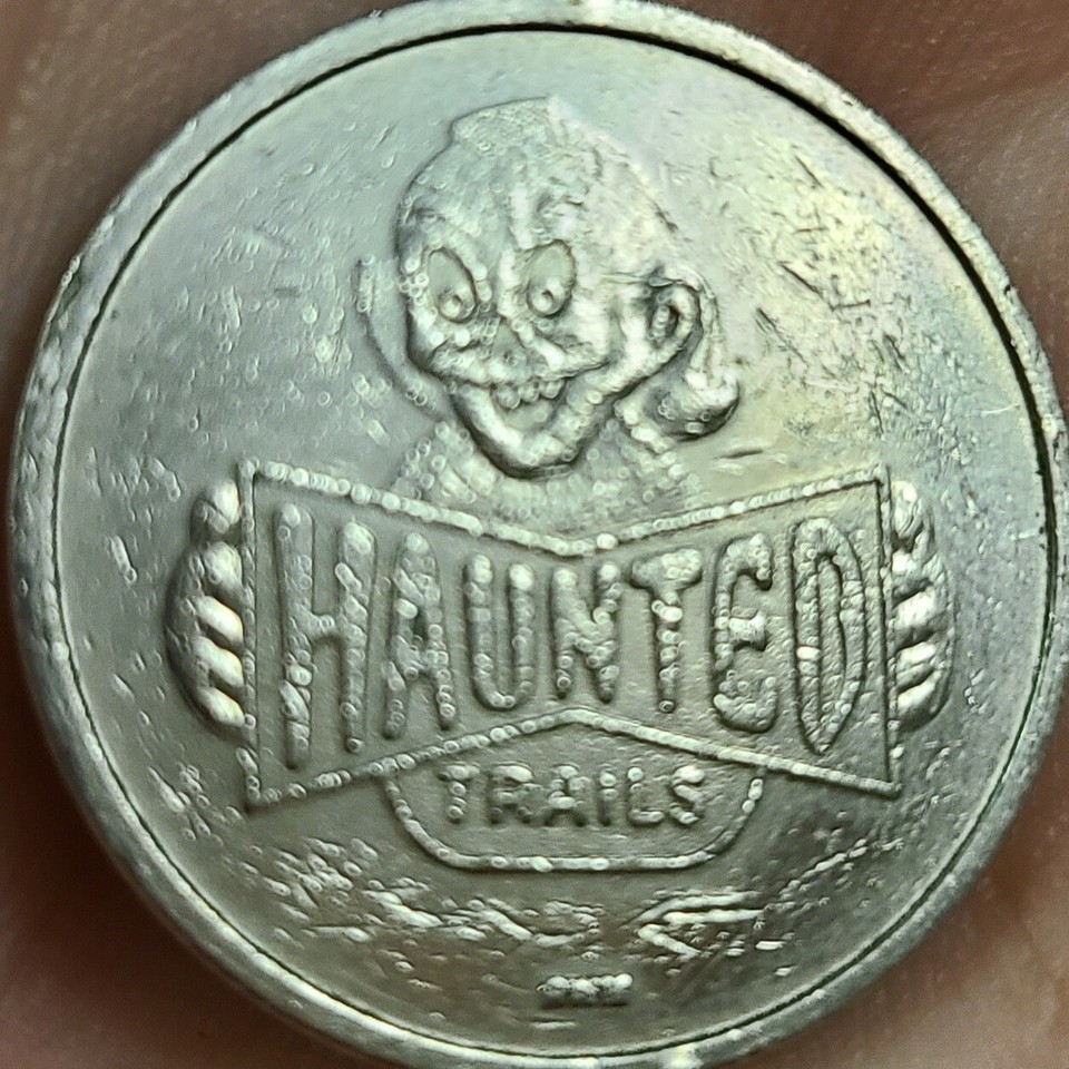 Haunted Trails Family Entertainment Center Token Coin Rare Silver Color ...