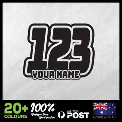 3x Custom MX Racing Number Plate Car Dirt Bike Motor Decals Stickers ...