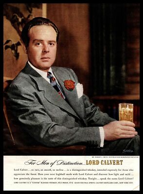 1947 Lord Calvert Whiskey Robert L. Smith Newspaper Executive Painting ...