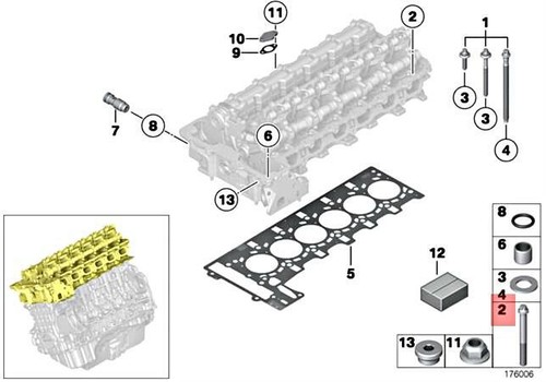Engine Cylinder Head Bolt Genuine For BMW 11120392547 | eBay