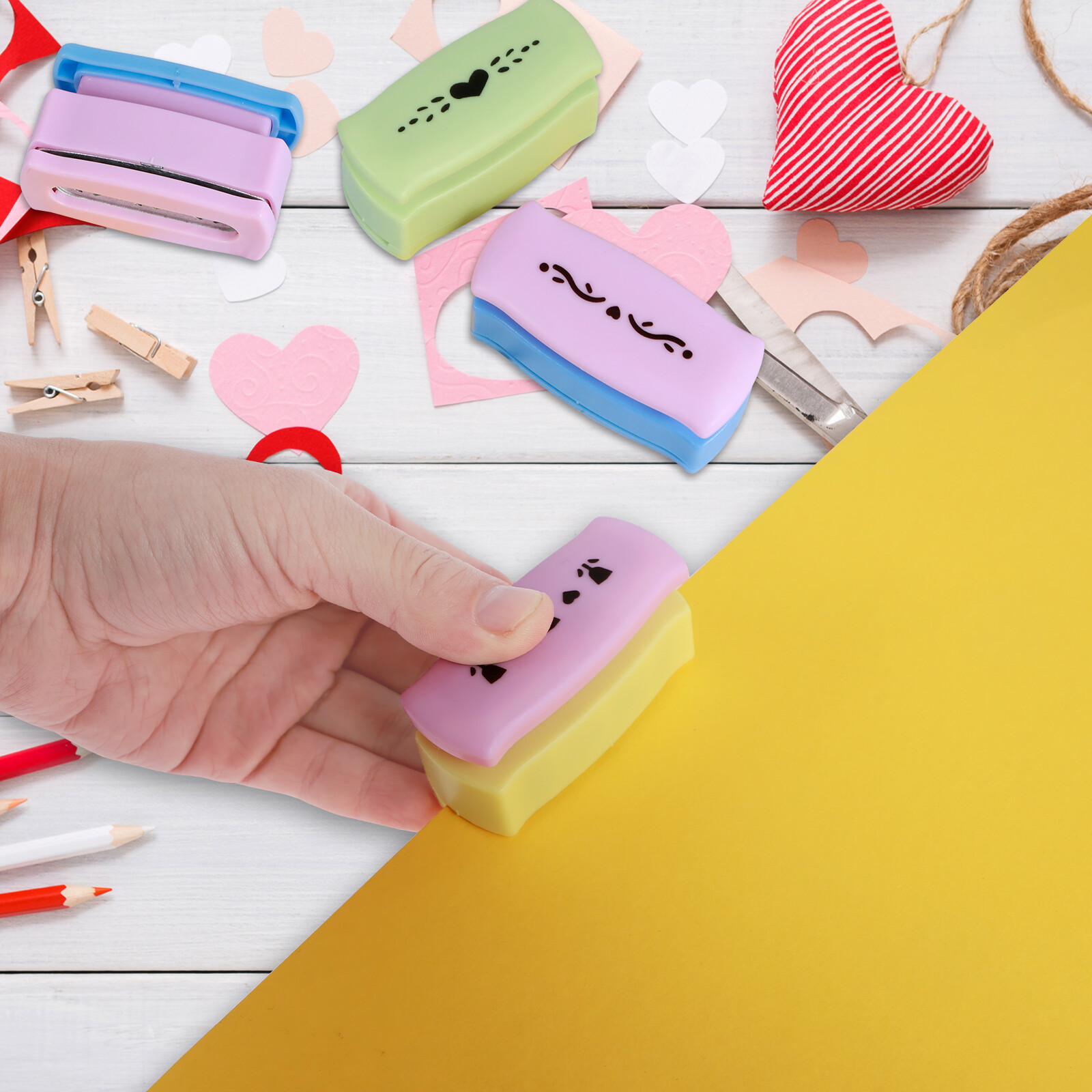 4Pcs Edge Paper Punch Easy to Use Craft Border Puncher Cutting Edge ...