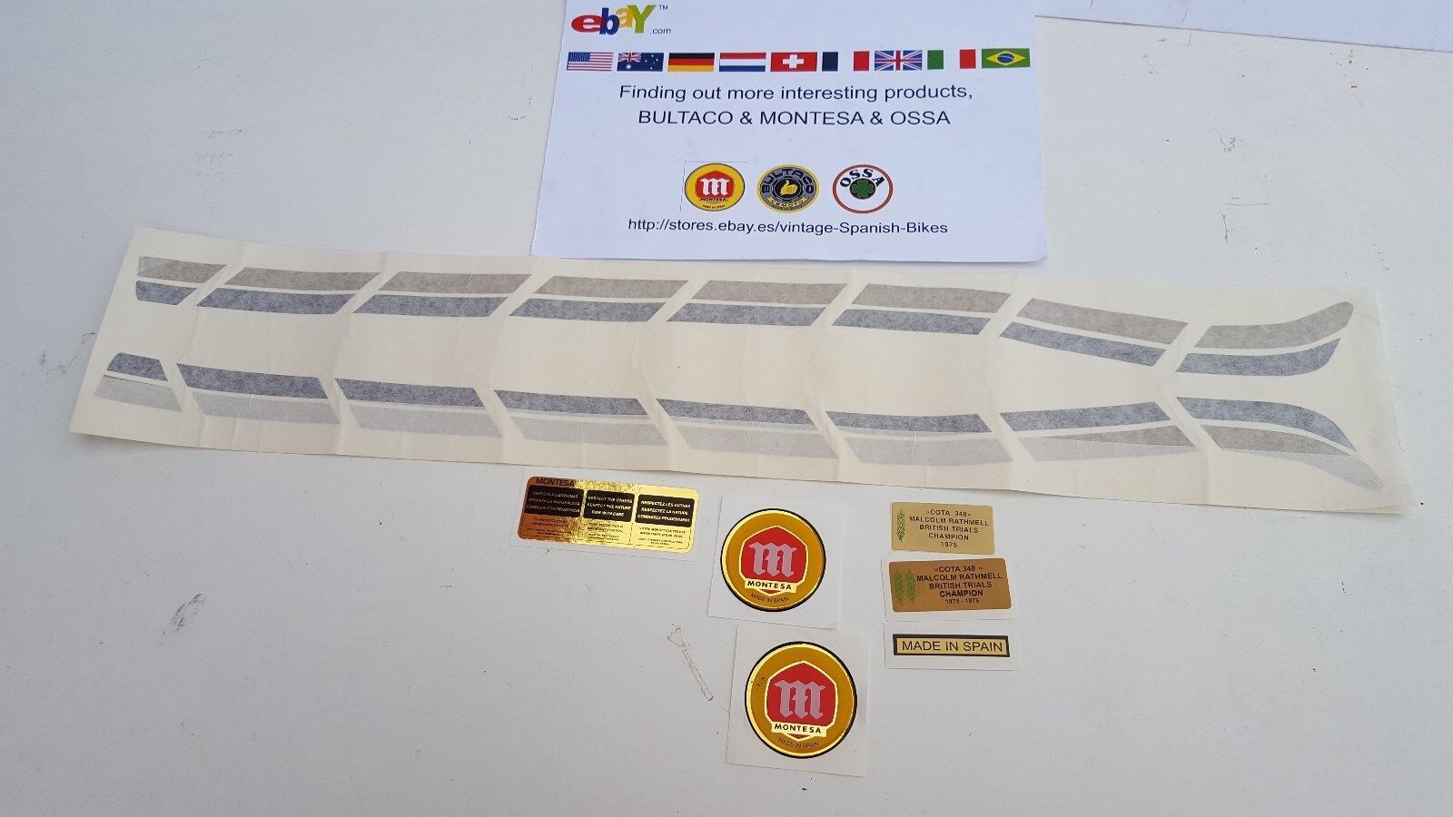 MONTESA COTA 348 GAS TANK DECALS KIT NEW MONTESA COTA DECALS GAS TANK ...