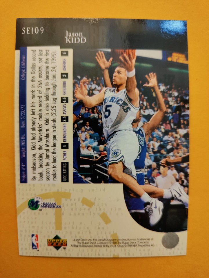 1995 Upper Deck Jason Kidd RC #SE109 Special Edition Silver Rookie Card ...
