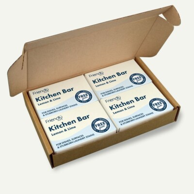 Friendly Soap Kitchen Dishwash Bar 4 Pack - Natural Lemon Lime Washing ...