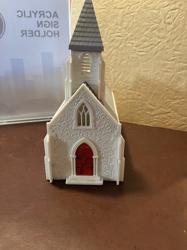 Vintage O Scale Plasticville White Gray Church Building No Box Or Cross ...