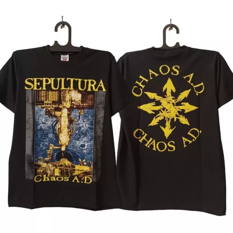 Sepultura Chaos Band Tshirt, Graphic 2 Side Black Unisex Tshirt Reprint ...