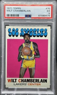 1971 Topps Basketball #70 Wilt Chamberlain - PSA 5 - Lakers Sixers ...