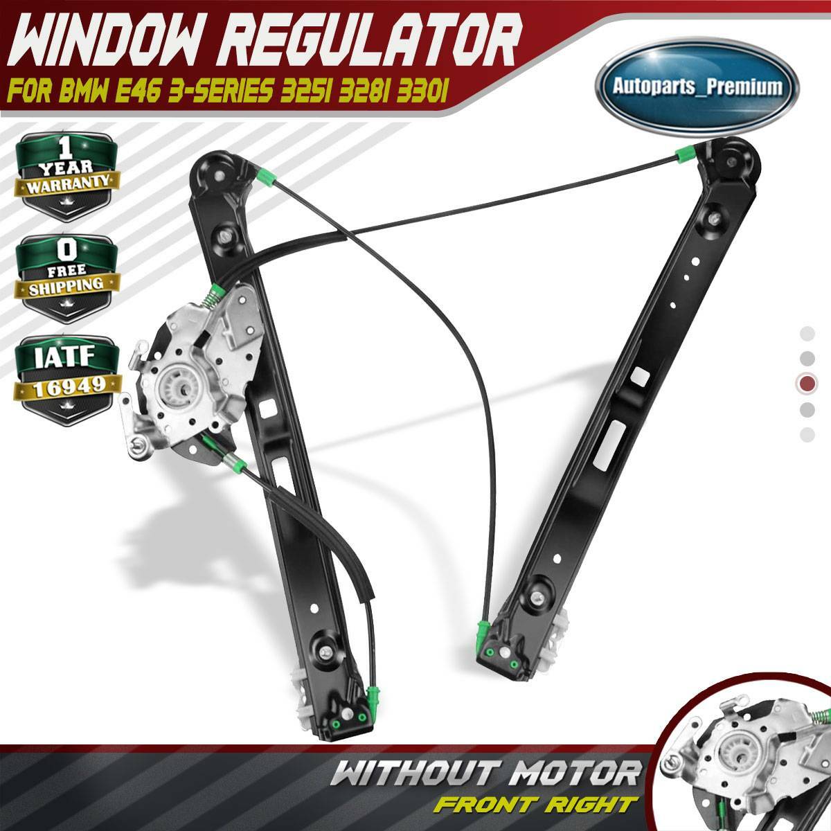 Power Window Regulator for BMW E46 325i 328i 330i 323i Front Right ...
