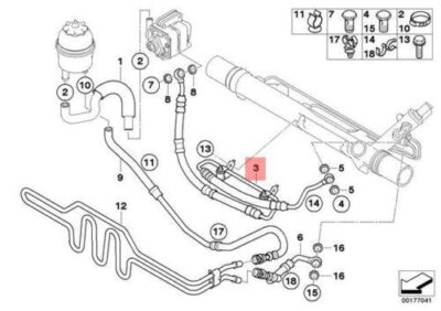 BMW E81 E82 E84 E87 E88 Expansion Power Steering Hose 6786384 ...