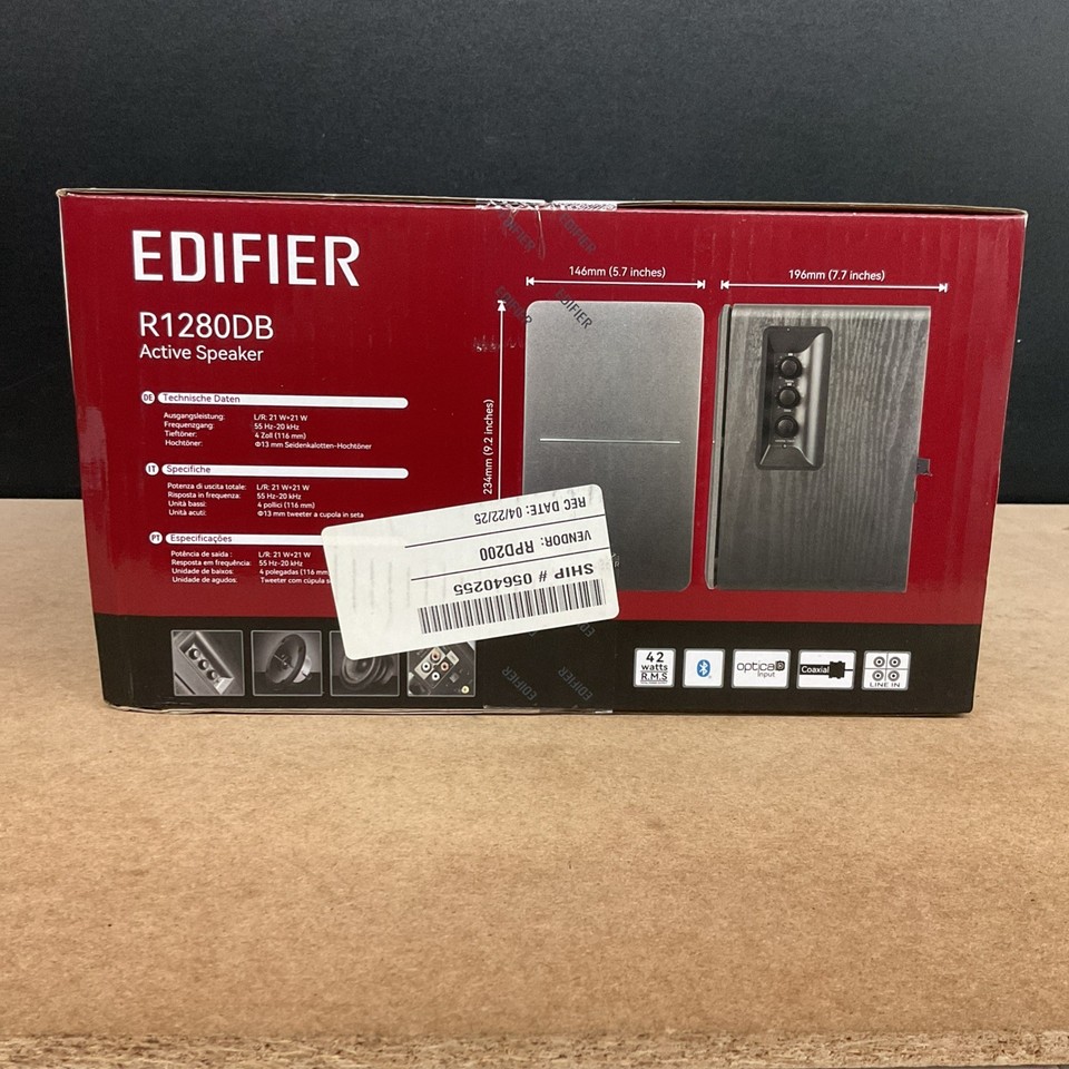Edifier R1280DB Powered Bluetooth Wireless Bookshelf Speakers - Damaged ...