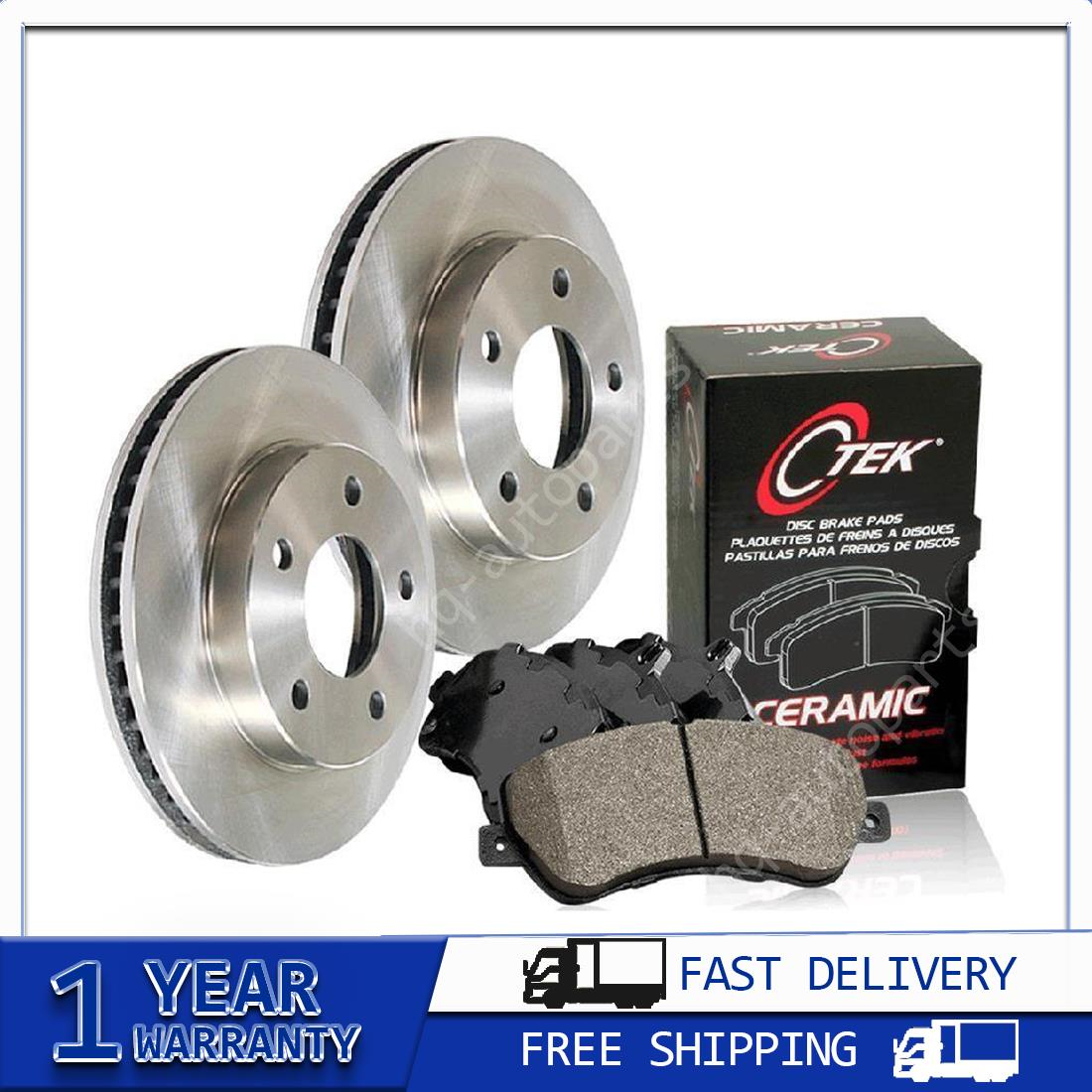 Centric Rear Brake Rotors & Ceramic Brake Pads 3x Fits Mitsubishi ...