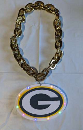 Green Bay Packers Foam Fan Chain - LIGHT UP - Team LED Necklace Big ...