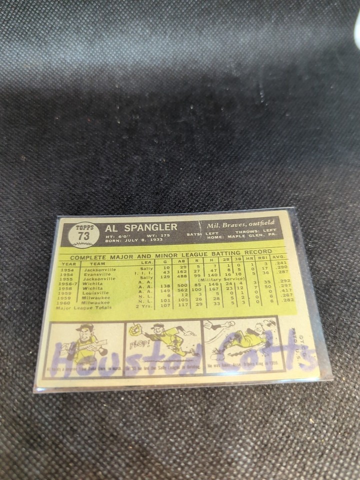 1961 Topps Al Spangler #73 Milwaukee Braves Baseball Card | eBay