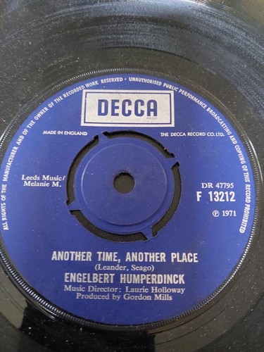Engelbert Humperdinck – Another Time, Another Place - 7" 45 Vinyl ...