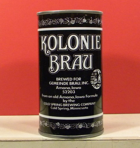 Kolonie Brau Beer 12 oz Can Gemeinde Brau Amana Iowa Cold Spring Mn 494 ...