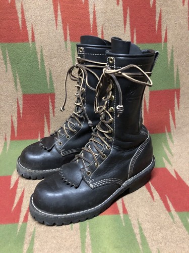 VTG Mens Danner Firestorm Wildland Fire Boots Black Leather Logger Sz 8 ...