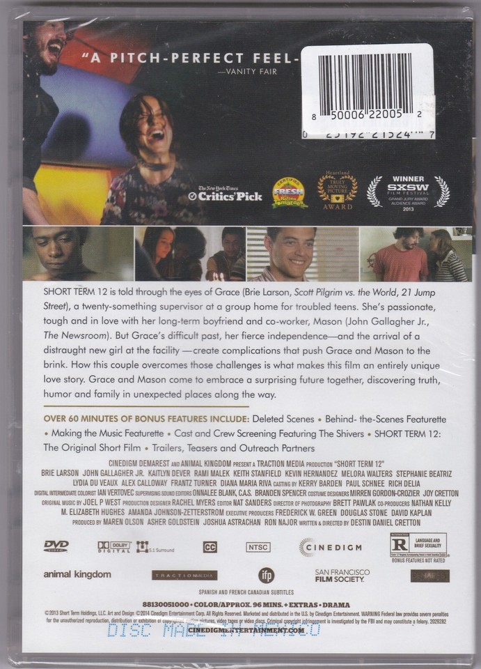 new sealed SHORT TERM 12 DVD Brie Larson Rami Malek Stephanie Beatriz ...