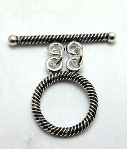 3 Set 20X33MM Chiusura a Olivetta 2 Strand Antico Argento Sterling ...