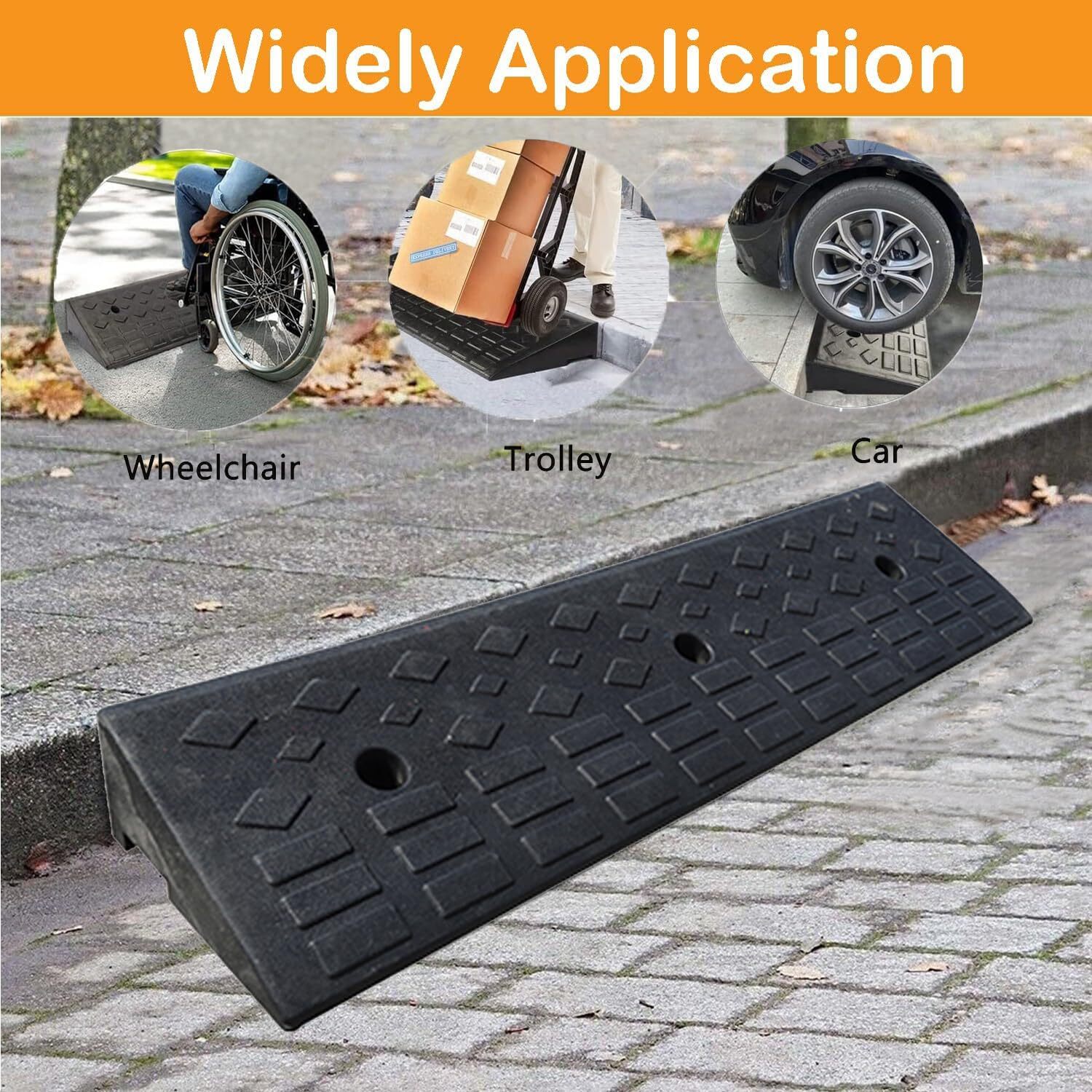 4" Rubber Curb Ramp Heavy Duty Loading Rubber Curb Ramps 10 Tons ...